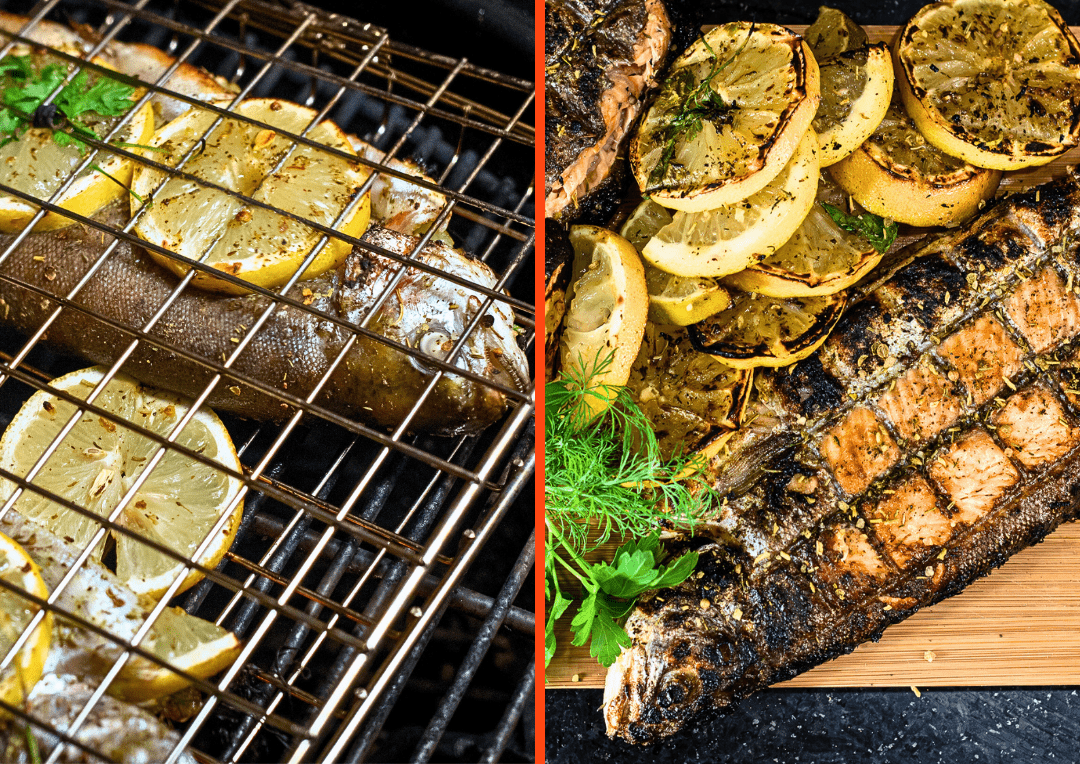 Poissons entiers grillés avec le panier à griller tout usage – BBQ Québec